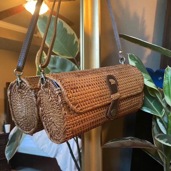 Bags | Basket Rattan Crossbody Purse | Poshmark